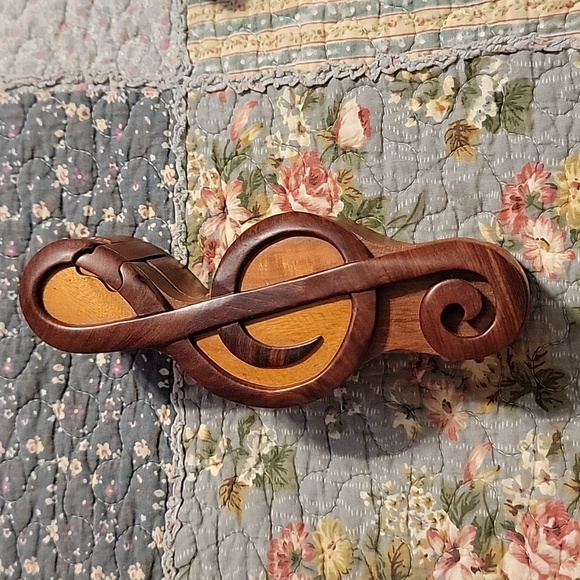 wood | Accents | Treble Clef Puzzle Box Wooden Hidden Treasure Jewelry ...